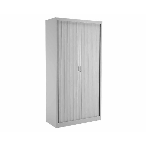 SOS VALUE 1950 Side tambour cabinets -white – Surrey Office Supplies