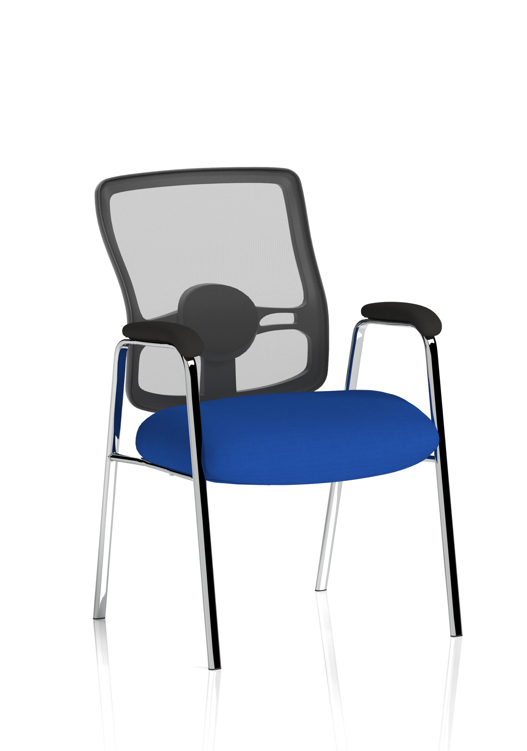 Pixham mesh back meeting chair with blue seat – Surrey Office Supplies